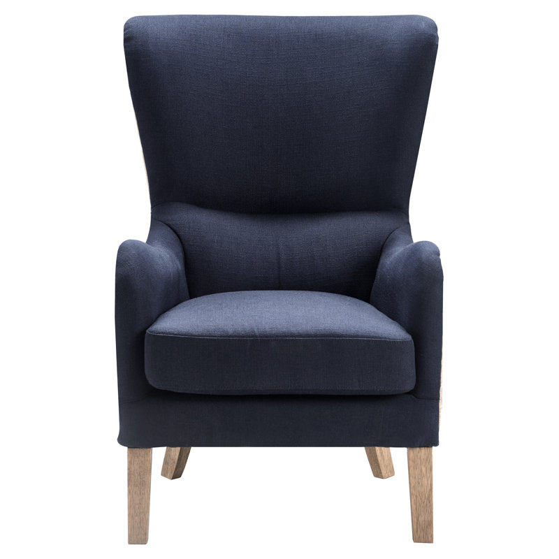 Tommy Hilfiger Warner Wingback Upholstered Accent Chair Brown and Navy